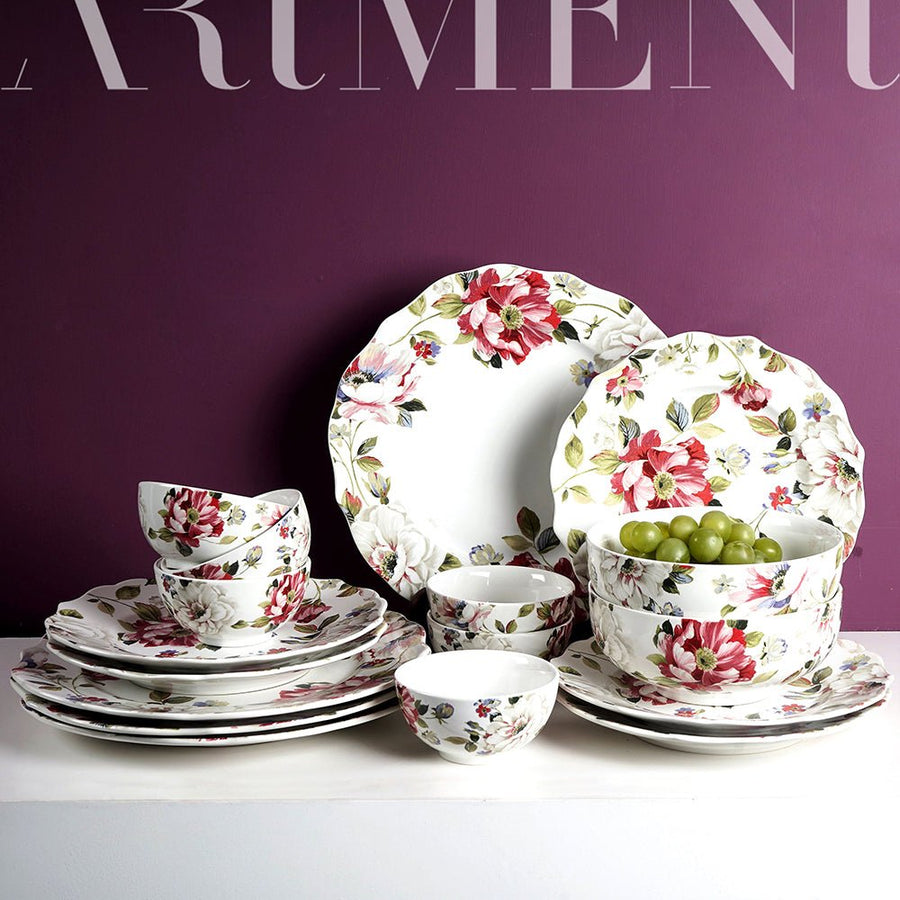 Victorian White Floral Complete Dinner Set (20 Pc Set) – The Artment