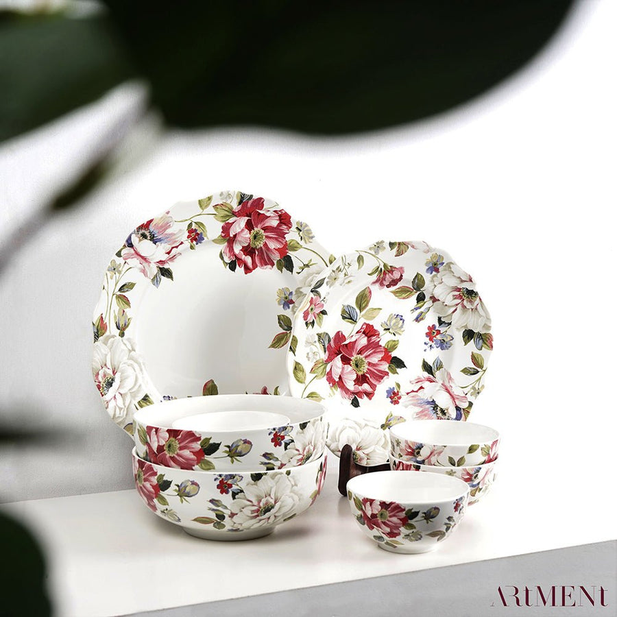 Victorian White Floral Complete Dinner Set (20 Pc Set) – The Artment