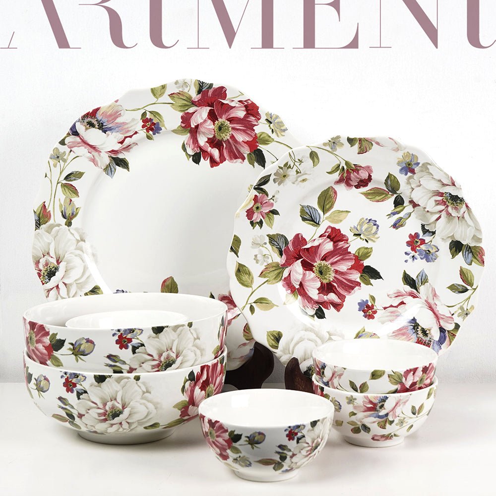 Victorian White Floral Complete Dinner Set (20 Pc Set) – The Artment